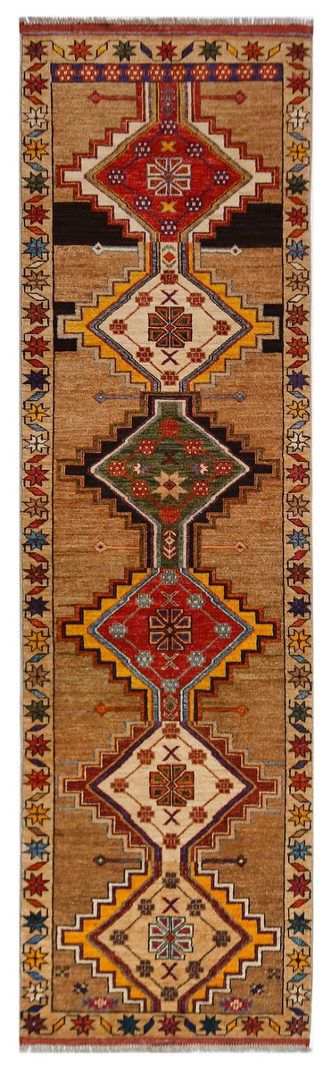 Handmade Afghan Chobi Hallway Runner | 303 x 85 cm | 9'11" x 2'10 ...