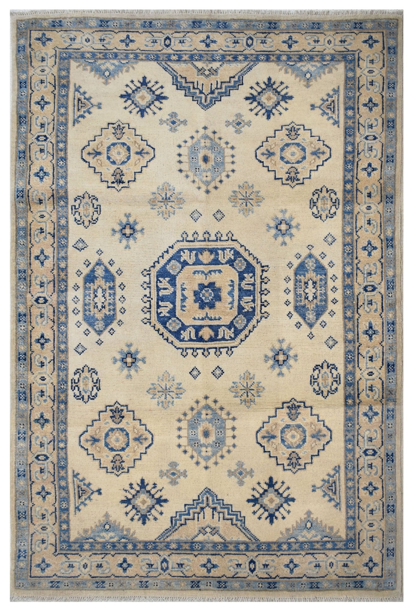Handmade Afghan Kazakh Rug | 145 x 102 cm | 4'7" x 3'3"