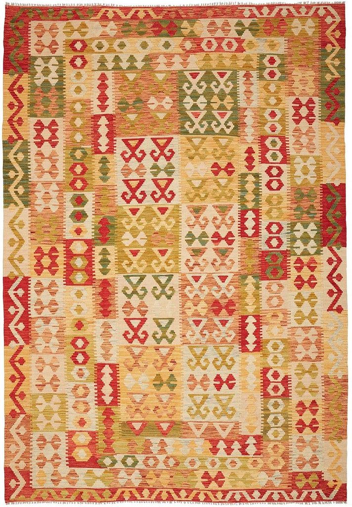 Handmade Afghan Maimana Kilim | 294 x 201 cm | 9'6" x 6'5"