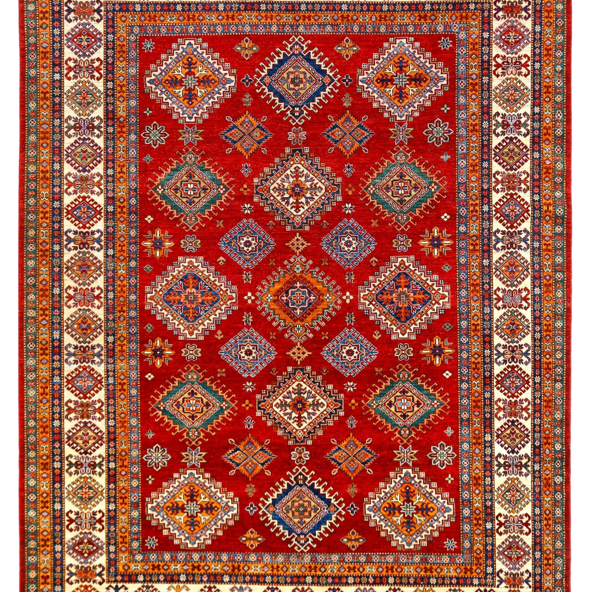 Handmade Afghan Super Kazakh Rug | 316 x 246 cm | 10'5" x 8'1" – Najaf Rugs