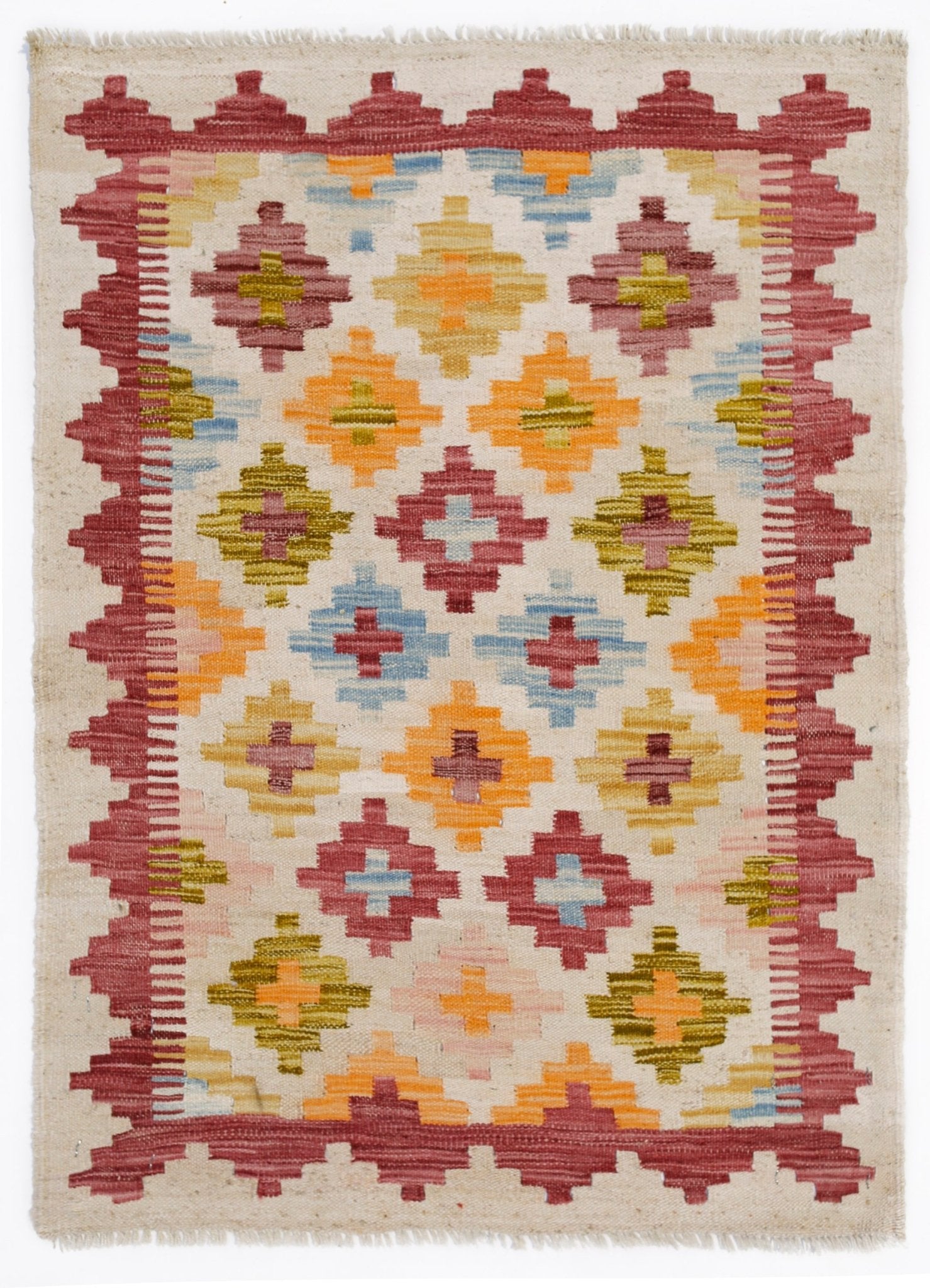 Handmade Mini Afghan Maimana Kilim | 85 x 61 cm | 2'10" x 2'