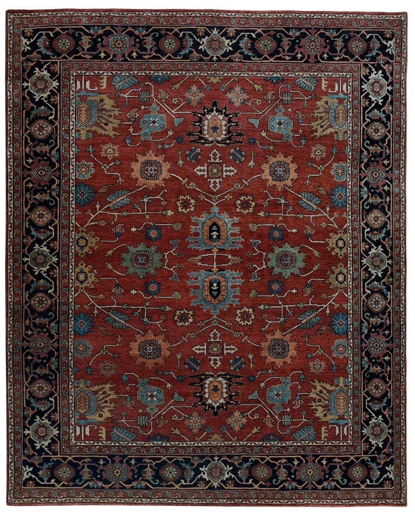 Handmade Traditional Heriz Rug | 300 x 244 cm | 9'8" x 8'