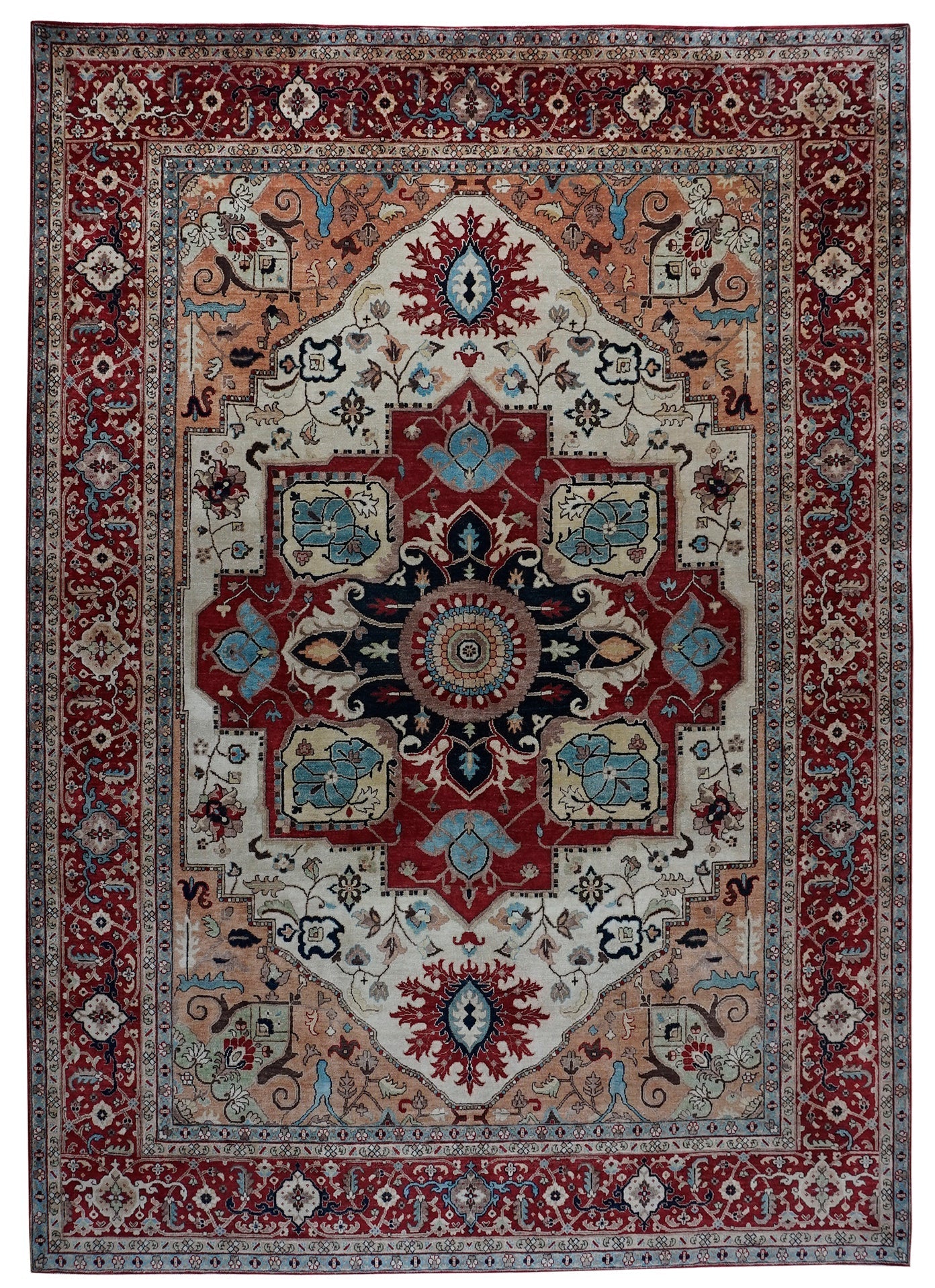 Handmade Traditional Heriz Rug | 362 x 276 cm | 11'8" x 9'