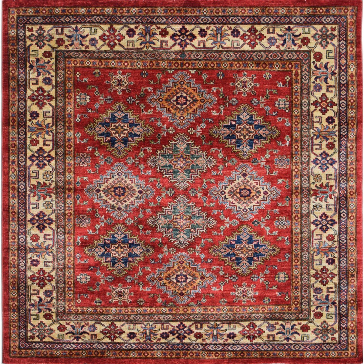 Handmade Traditional Super Kazakh Square Rug – Najaf Rugs