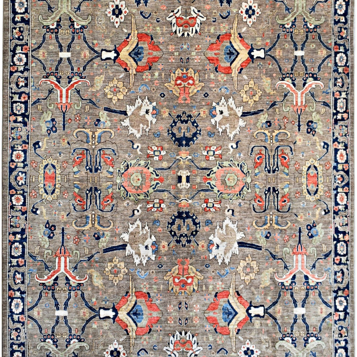 Handmade Transitional Afghan Chobi Rug | 418 x 302 cm | 13'9" x 9'11 ...