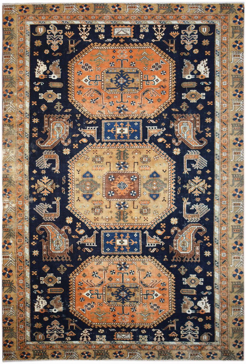 Handmade Vintage Caucasus Rug | 353 x 245 cm | 11'7" x 8' – Najaf Rugs