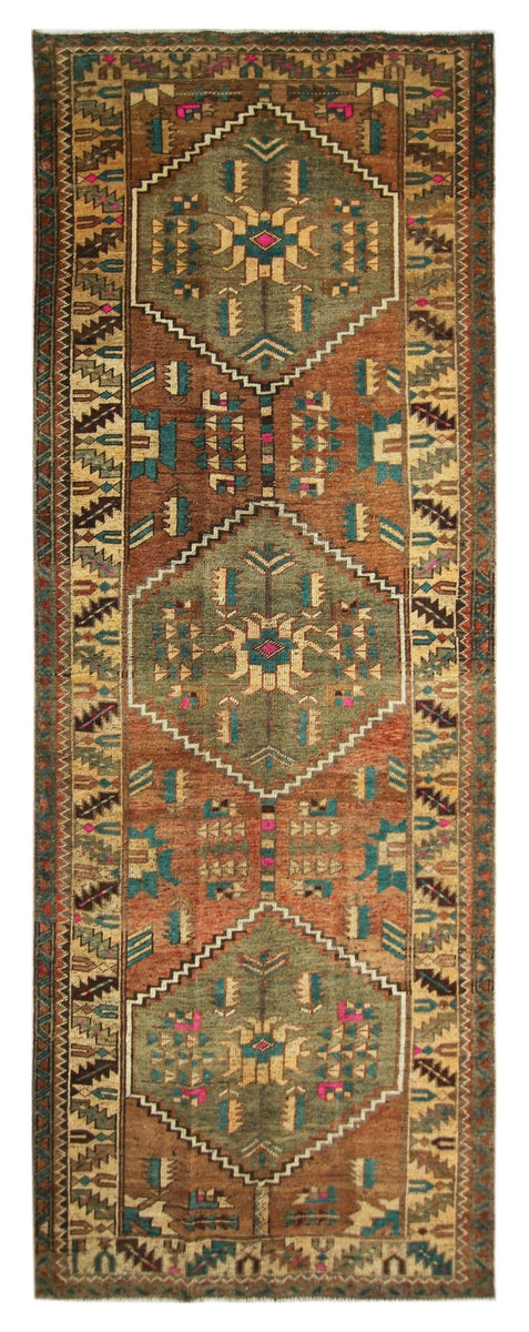 Handmade Vintage Persian Hallway Runner | 308 x 107 cm | 10'1" x 3'6 ...